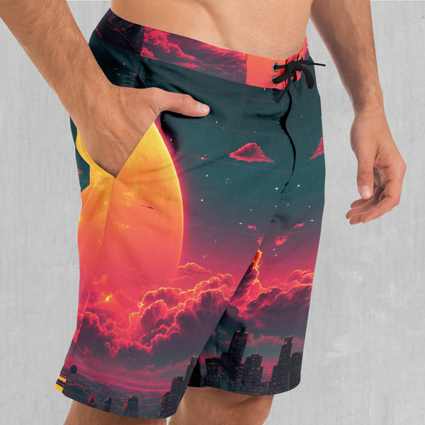 Cyber Skyline Board Shorts - Azimuth Clothing