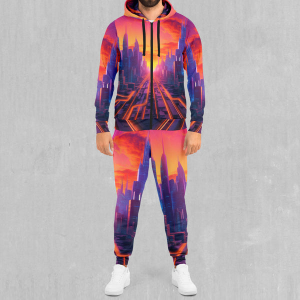 Neon Skyline Tracksuit | Matching Hoodie and Sweatpants | Colorful ...