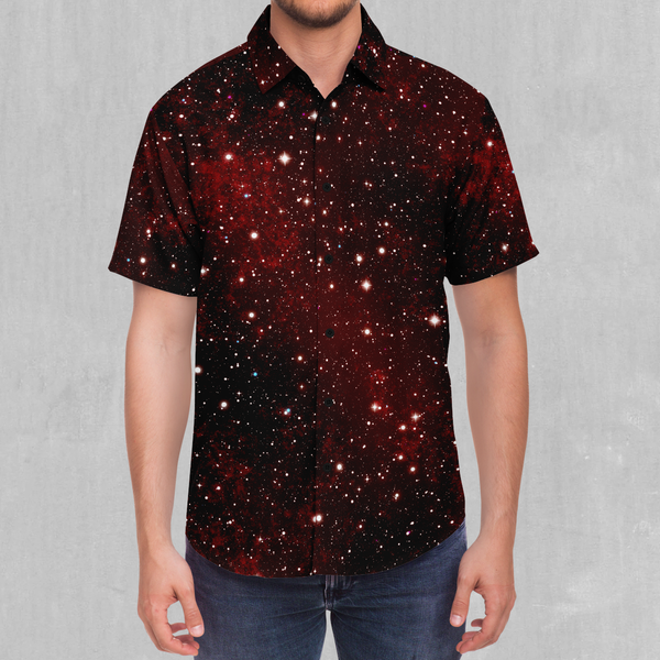 Crimson Space Button Down Shirt | Festival Button Down Shirts ...