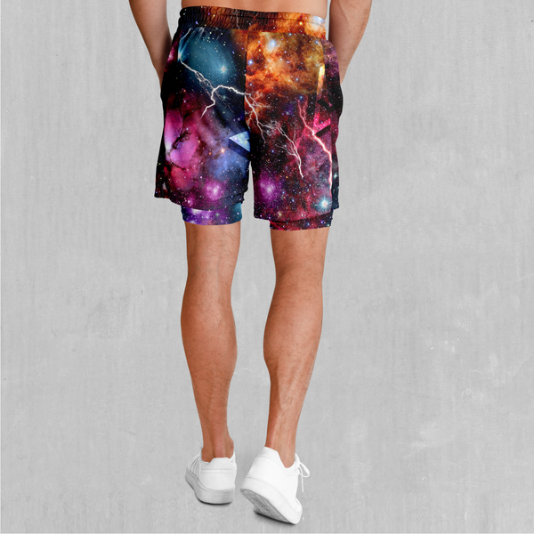 Galaxies Collide Men's 2 in 1 Shorts | Festival Shorts | Rave Shorts ...