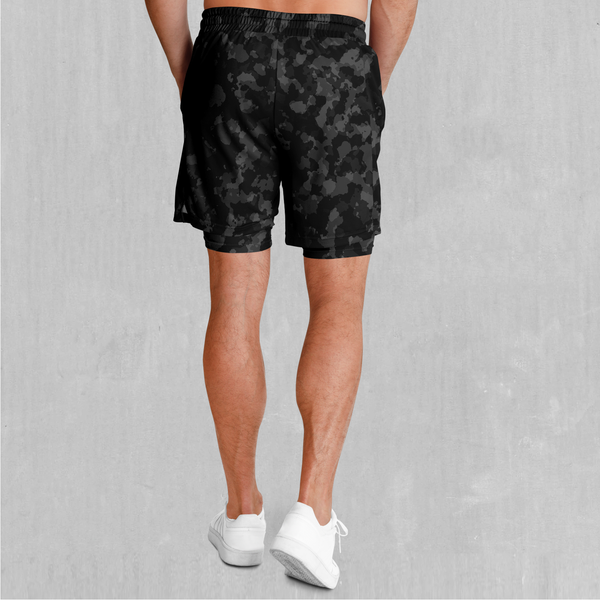 Midnight Camo Men's 2 in 1 Shorts | Festival Shorts | Rave Shorts ...