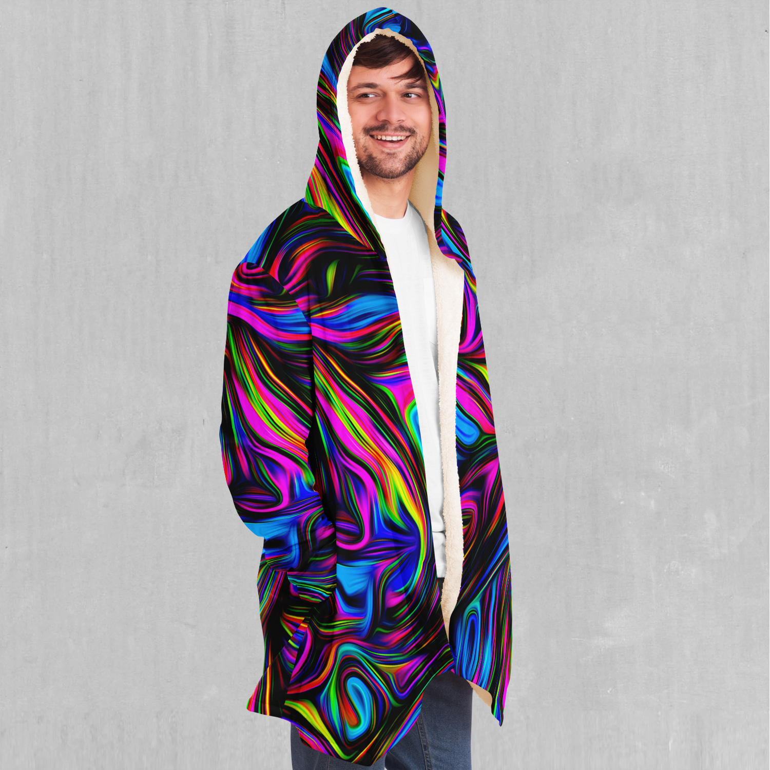 Psychedelic Waves Cloak | Festival Cloak | Rave Cloak | Sherpa Cloak ...