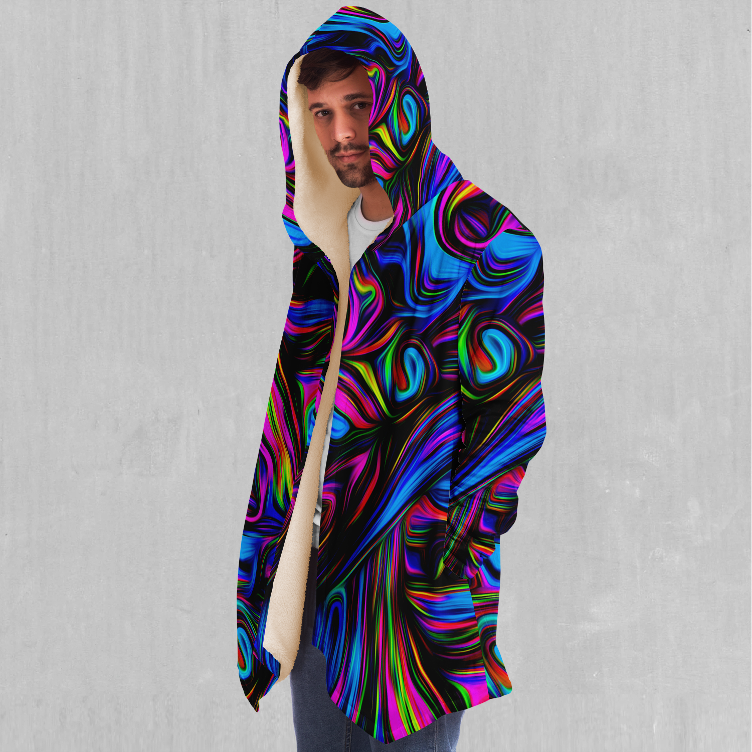 Psychedelic Waves Cloak | Festival Cloak | Rave Cloak | Sherpa Cloak ...